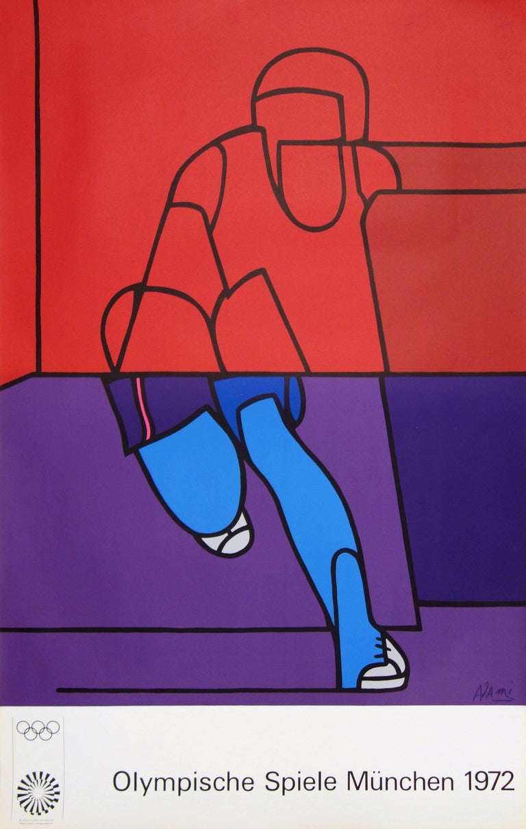 Valerio Adami - Runner - Lithograph (Olympic Games Munich 1972) at 1stDibs