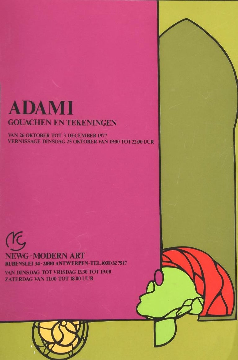 Valerio Adami is.a Vintage Offset and Screen Print Poster - 1977 For ...