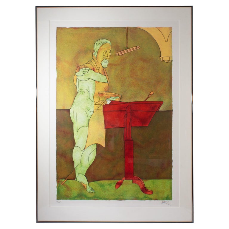 Valerio Adami Signed Limited Edition “Mon Atelier” Abstract Lithograph ...