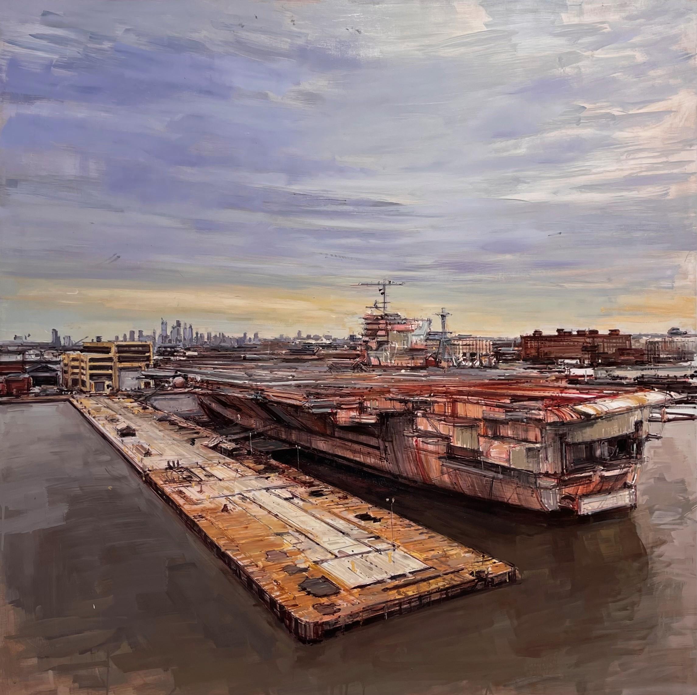 Valerio D'Ospina - "Carrier at the Navy Yard" Oil Painting For Sale at ...