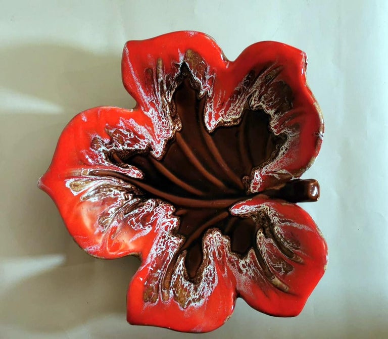 Vallauris France Colorful Ceramic Table Centerpiece Leaf Shaped For ...