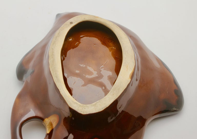 Vallauris 'France' Pottery Ceramic Fish Shape in Colors Brown and Blue ...