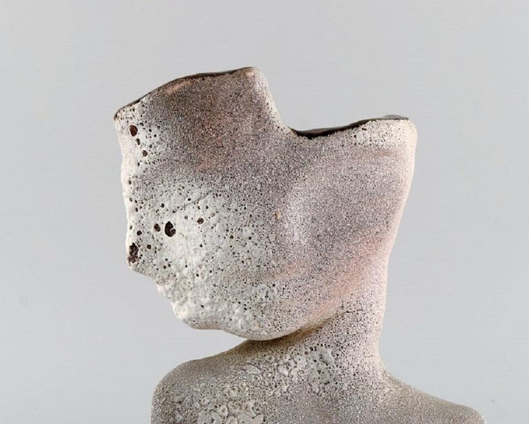 Vallauris, France. Sculptural unique vase in glazed stoneware, 1980s ...