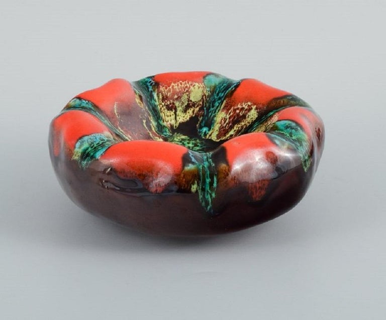 Vallauris, France, Three Ceramic Bowls in Brightly Colored Glazes For ...