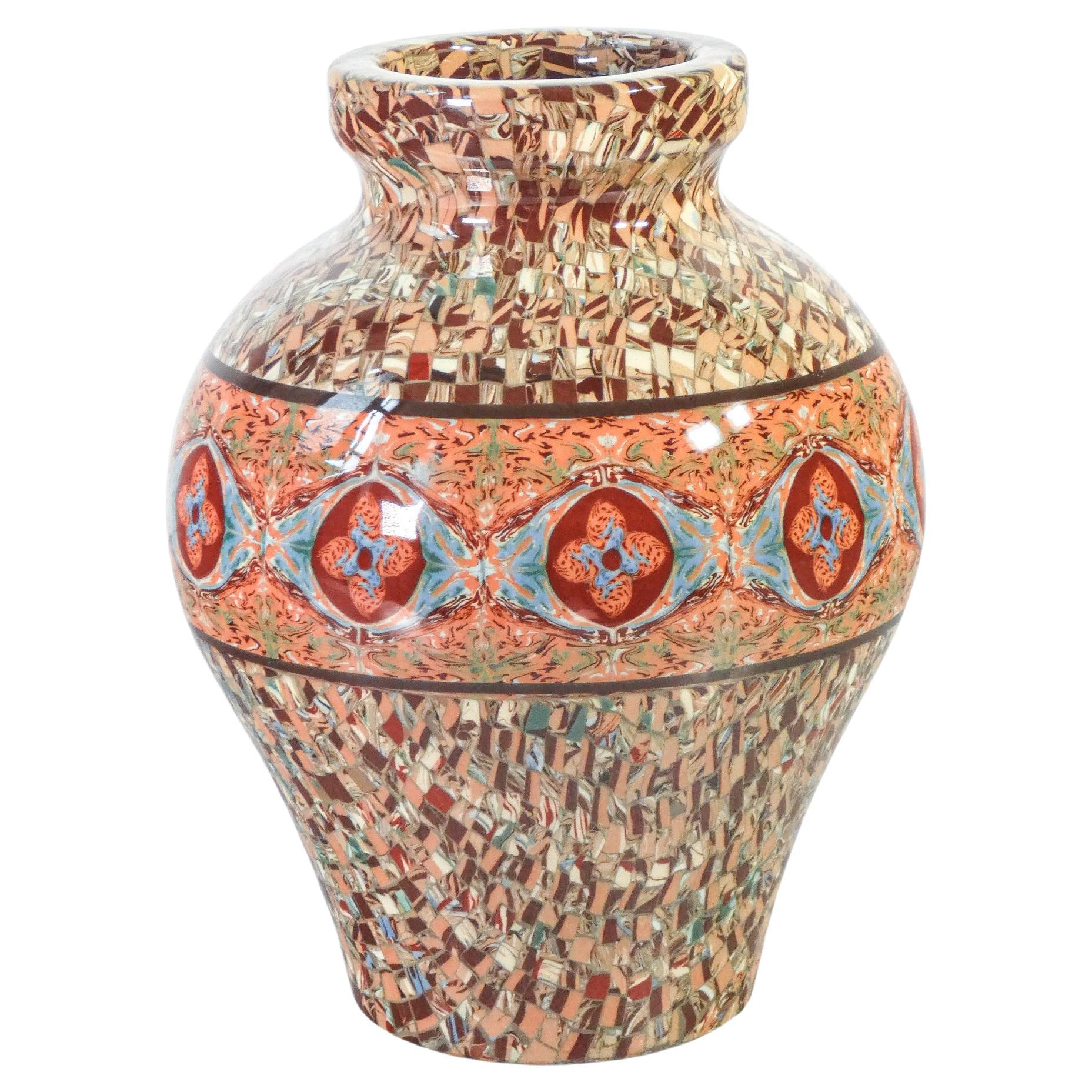 Vallauris Large Purple Vase with Floral Image by Jacques Fonck et Jean ...