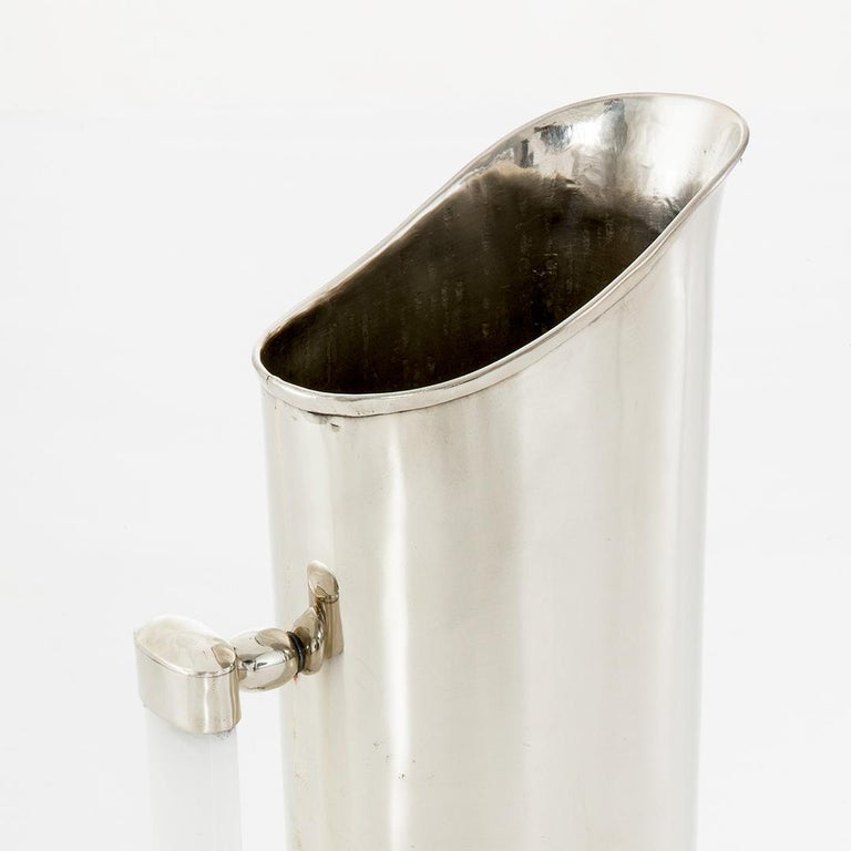 Valle Medium Silver Alpaca and Cream Onyx Stone Pitcher For Sale at 1stDibs