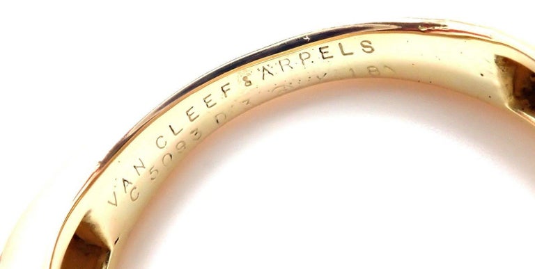 Van Cleef and Arpels Vintage Enamel Yellow Gold Band Ring at 1stDibs