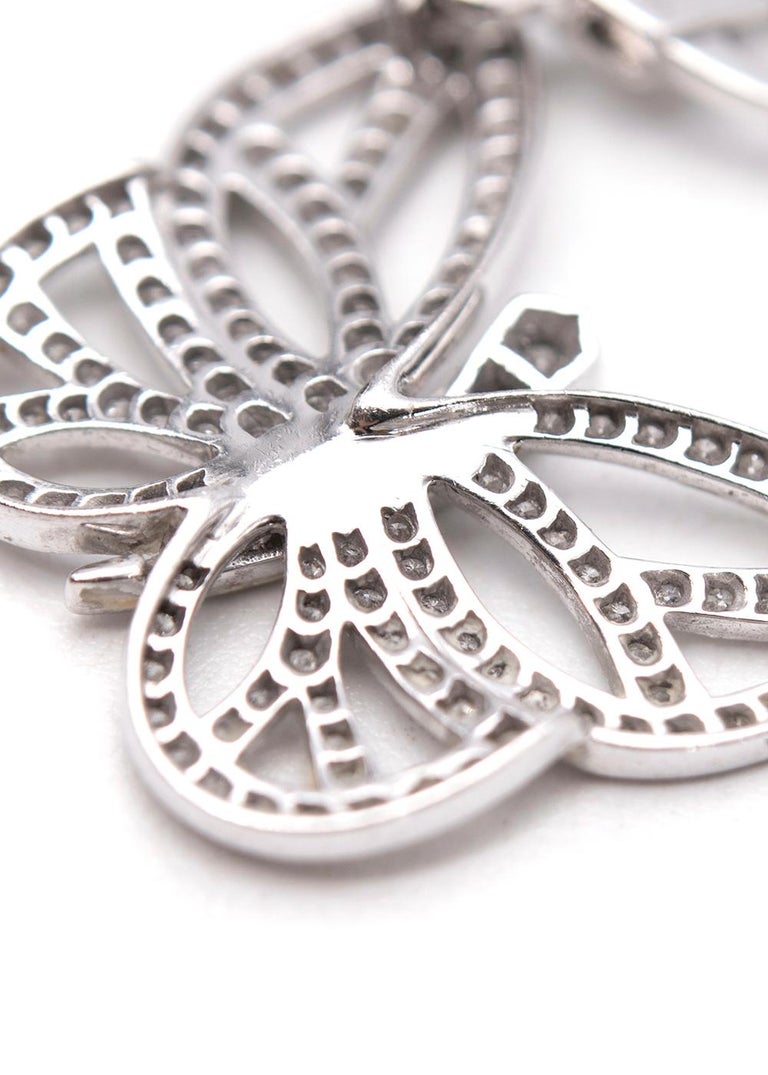 Van Cleef and Arpels 18ct White Gold Diamond Papillon Charm GM For Sale ...