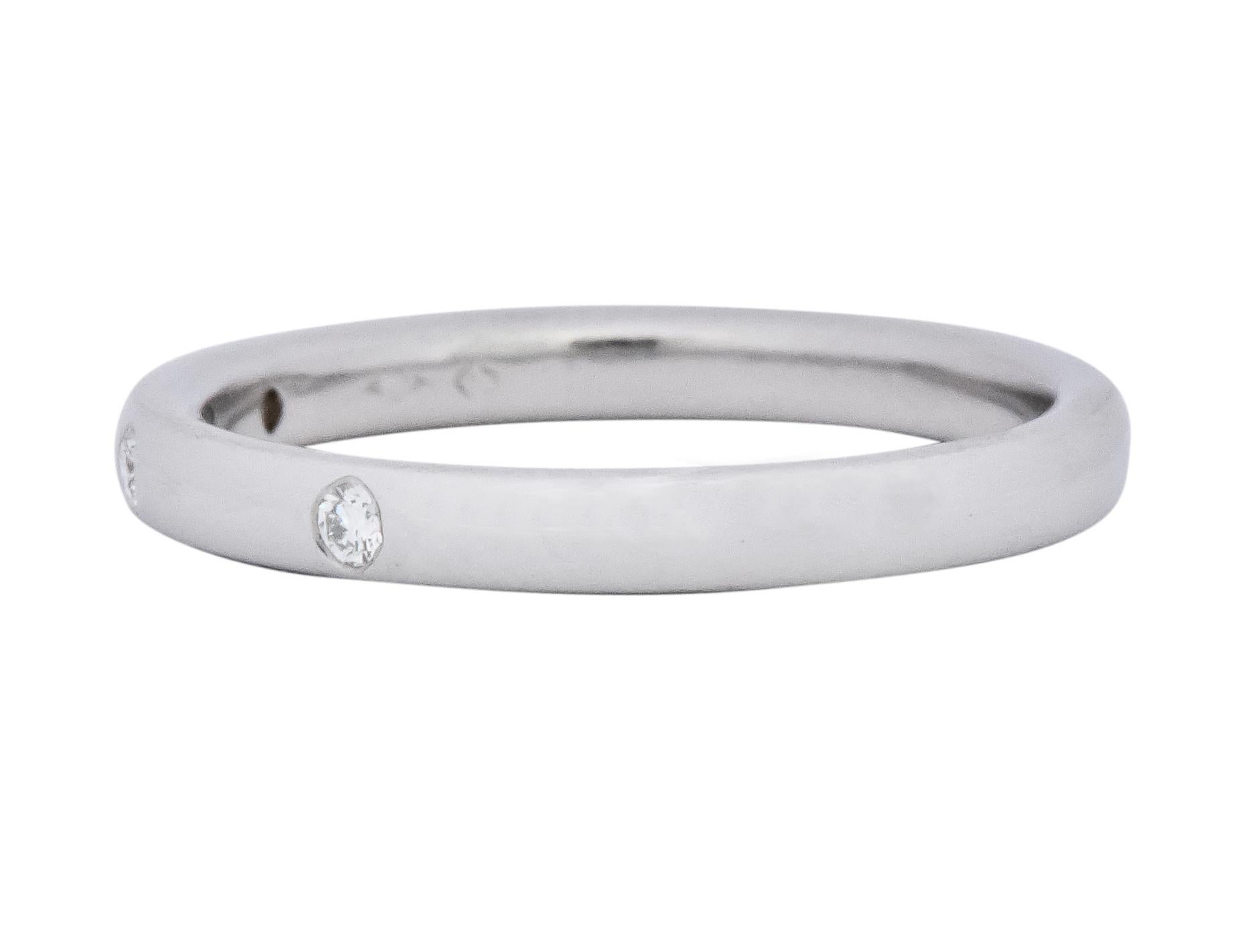 Van Cleef and Arpels Diamond Platinum Three-Stone Band Ring at 1stDibs