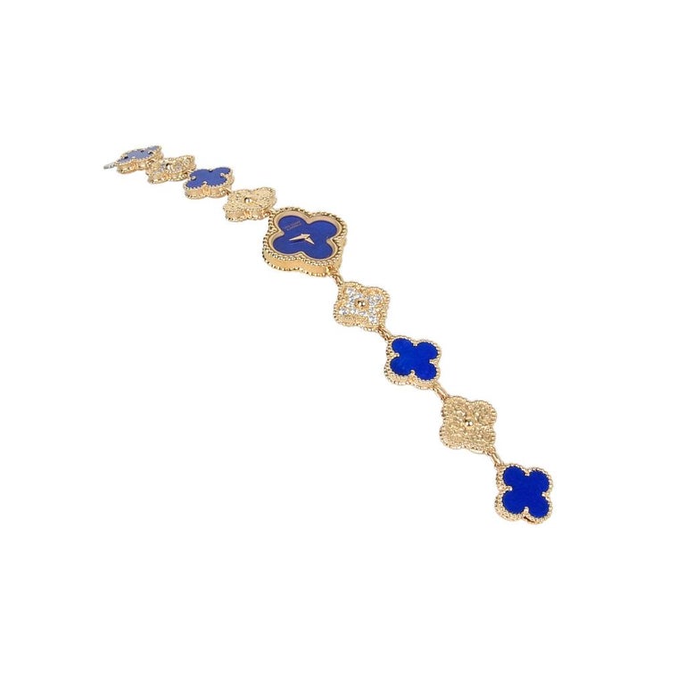 Van Cleef and Arpels Lapis Lazuli / Diamond Sweet Alhambra Watch ...