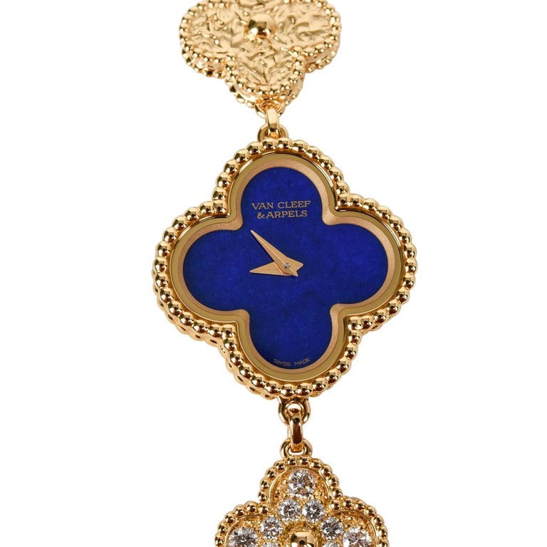 Van Cleef and Arpels Lapis Lazuli / Diamond Sweet Alhambra Watch ...