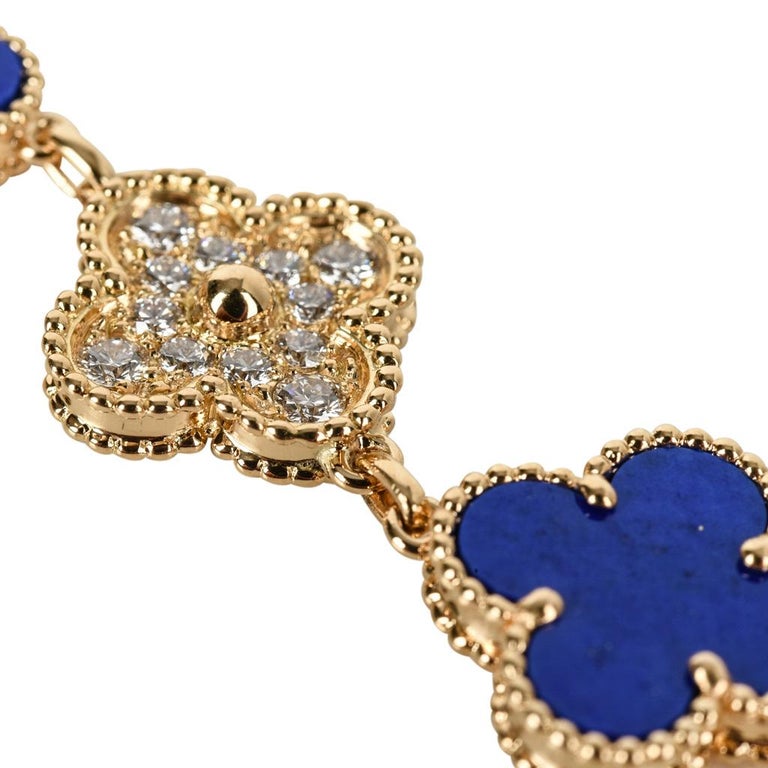 Van Cleef and Arpels Lapis Lazuli / Diamond Sweet Alhambra Watch ...