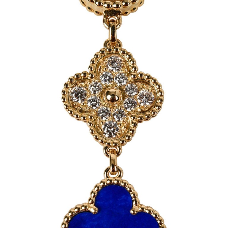 Van Cleef and Arpels Lapis Lazuli / Diamond Sweet Alhambra Watch ...