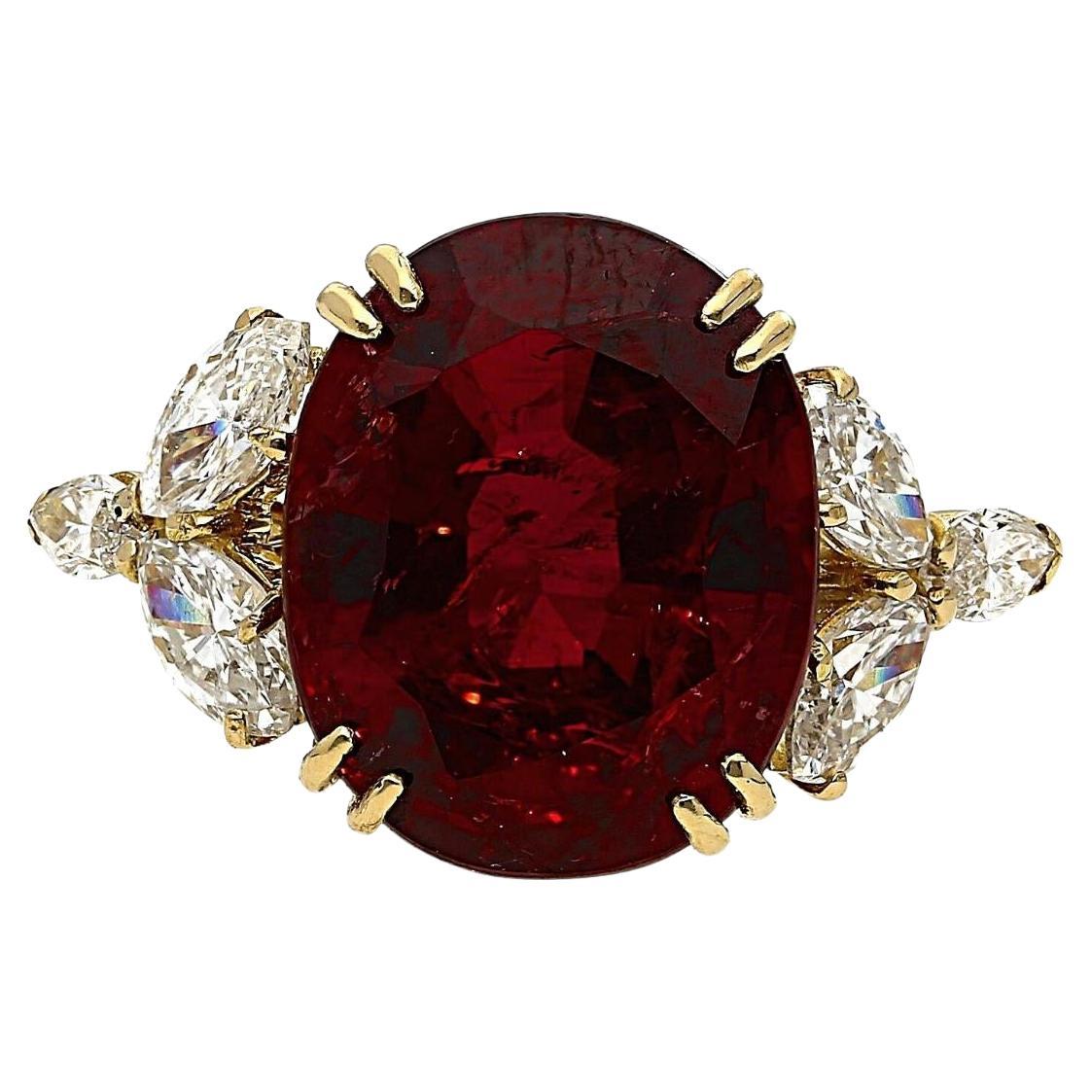 Van Cleef and Arpels No Heat Oval-Cut Ruby 18k Yellow Gold GRS ...