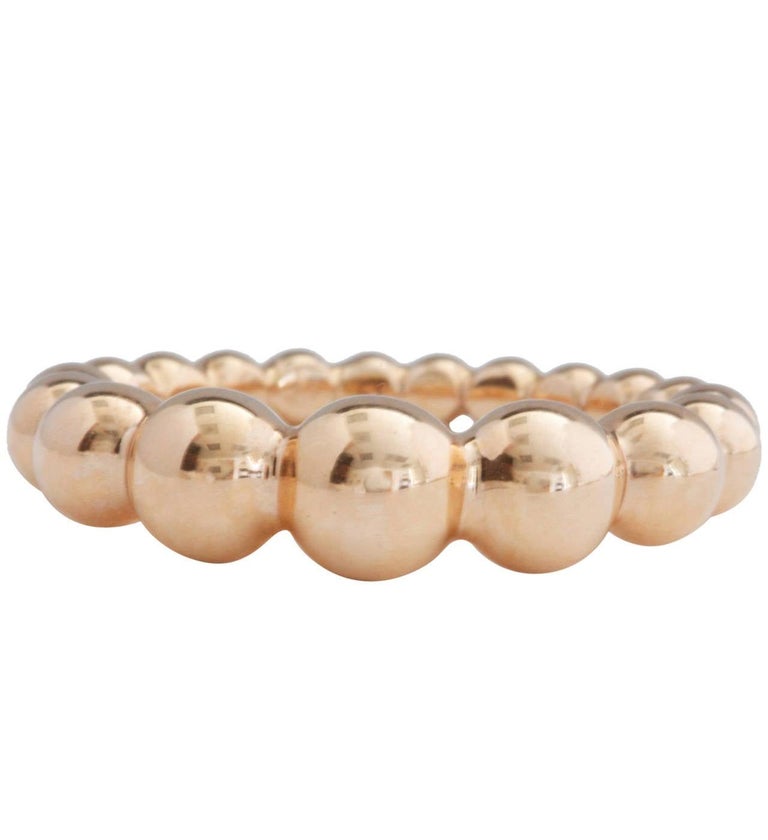 Van Cleef and Arpels Perlee Variation 18K Rose Gold Ring with Pouch For ...