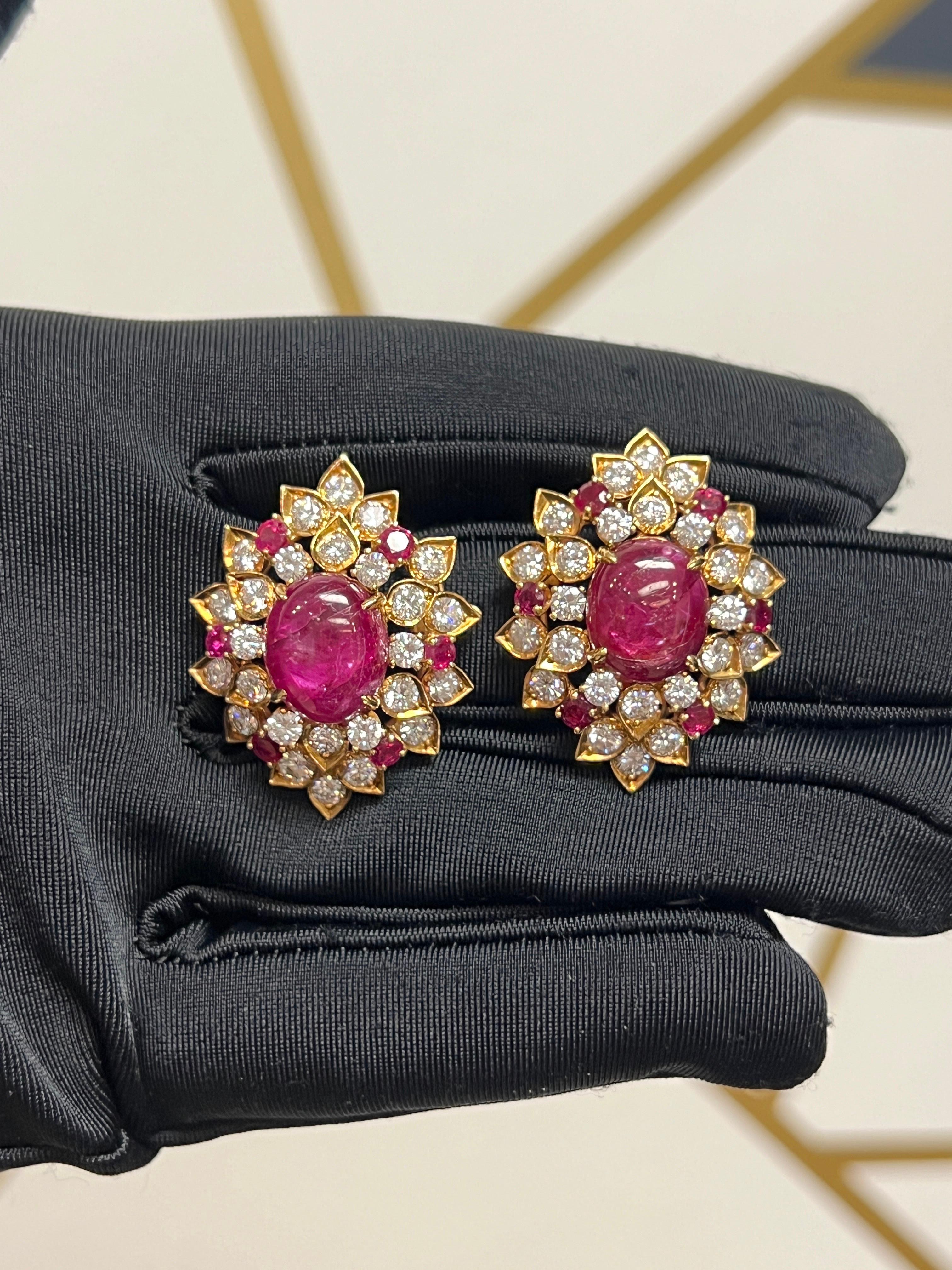 Van Cleef and Arpels Ruby and Diamond Earrings For Sale at 1stDibs ...