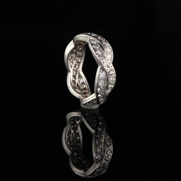 Van Cleef and Arpels Vintage Platinum Diamond Eternity Wedding Band For ...