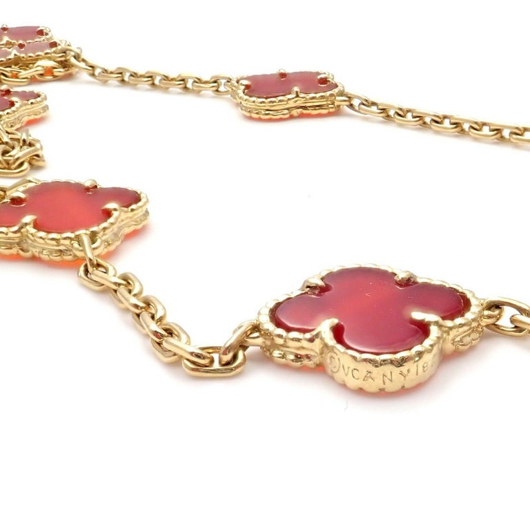 Van Cleef and Arpels 10 Motif Brown Chalcedony Vintage Alhambra Yellow ...