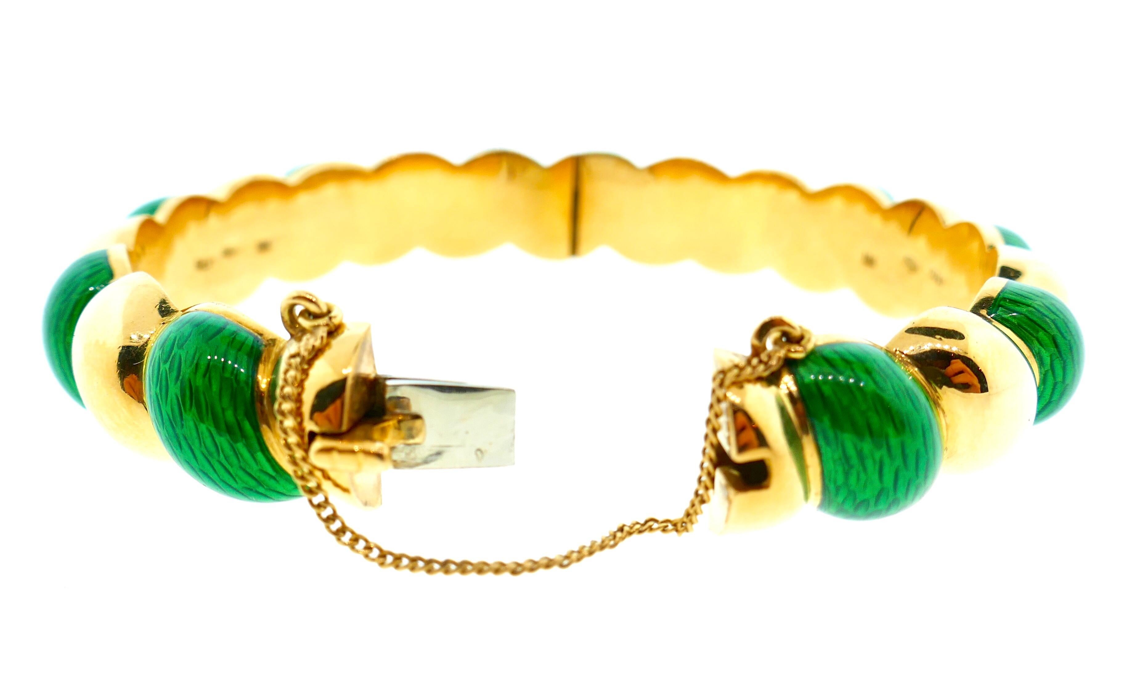 Van Cleef and Arpels 18 Karat Yellow Enamel Bangle at 1stDibs