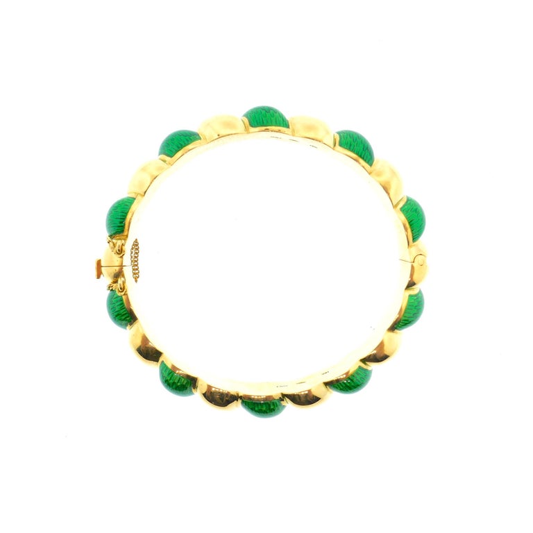Van Cleef and Arpels 18 Karat Yellow Enamel Bangle For Sale at 1stdibs
