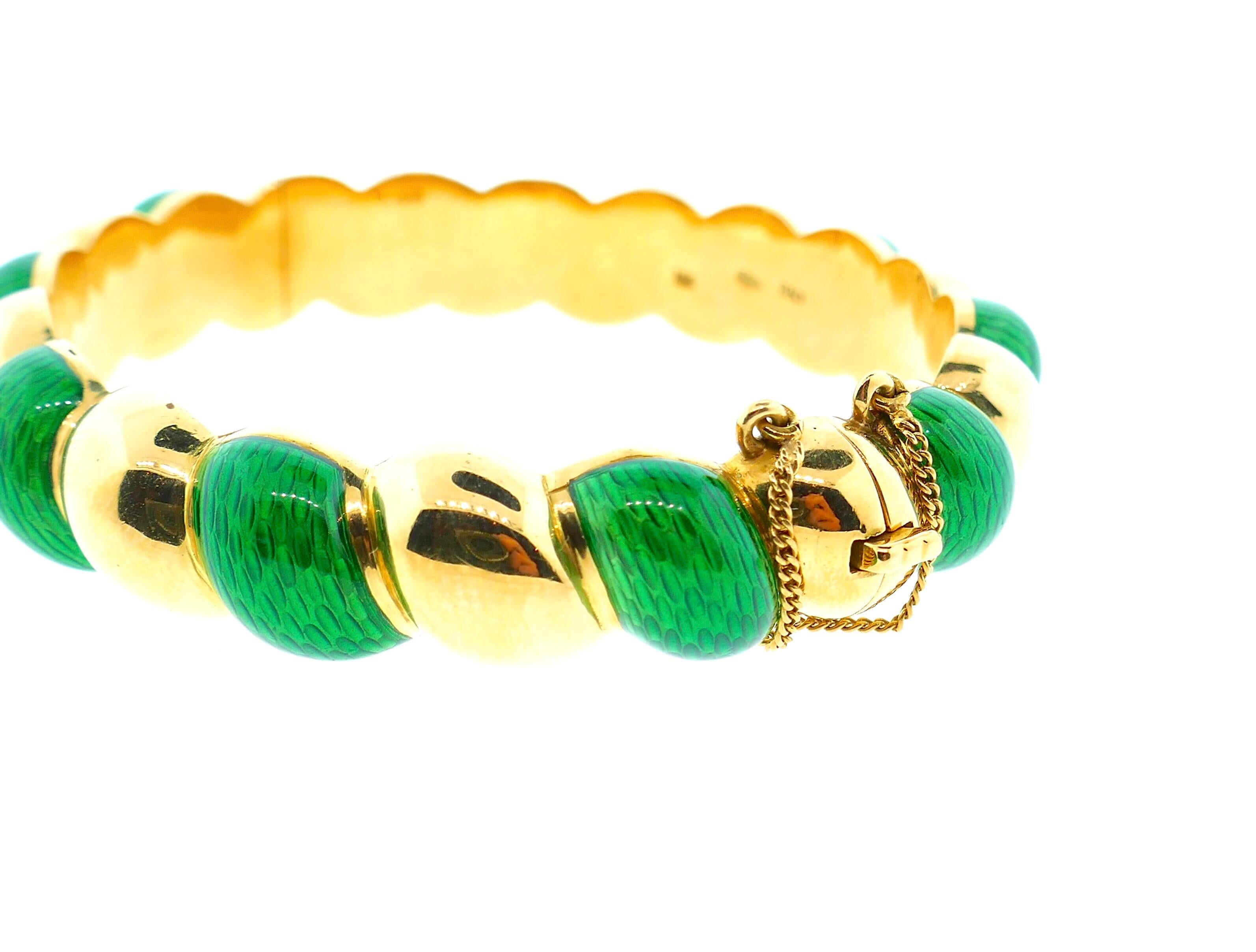 Van Cleef and Arpels 18 Karat Yellow Enamel Bangle at 1stDibs