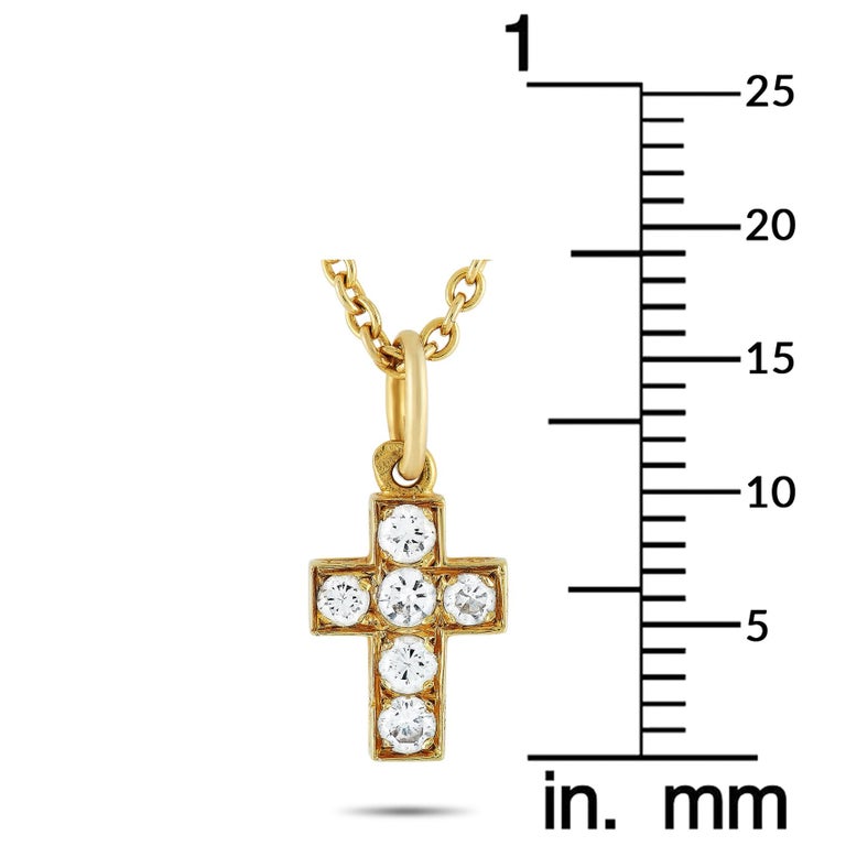 Van Cleef and Arpels 18 Karat Yellow Gold Diamond Cross Pendant ...