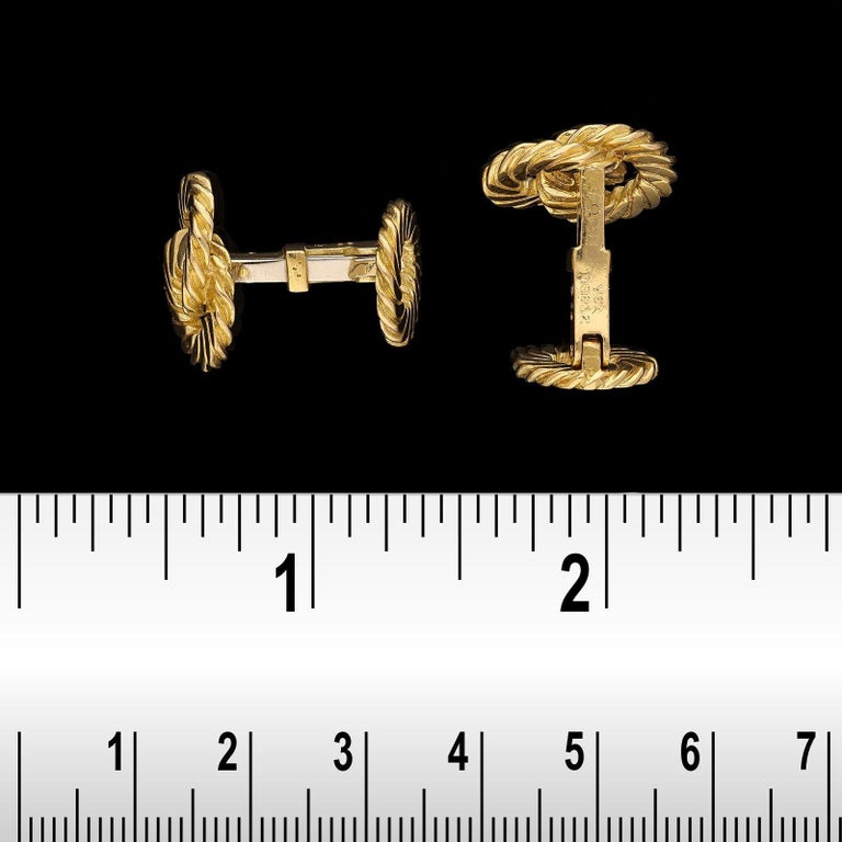Van Cleef and Arpels 18ct Yellow Gold Double Ended Twist Loop Cufflinks ...