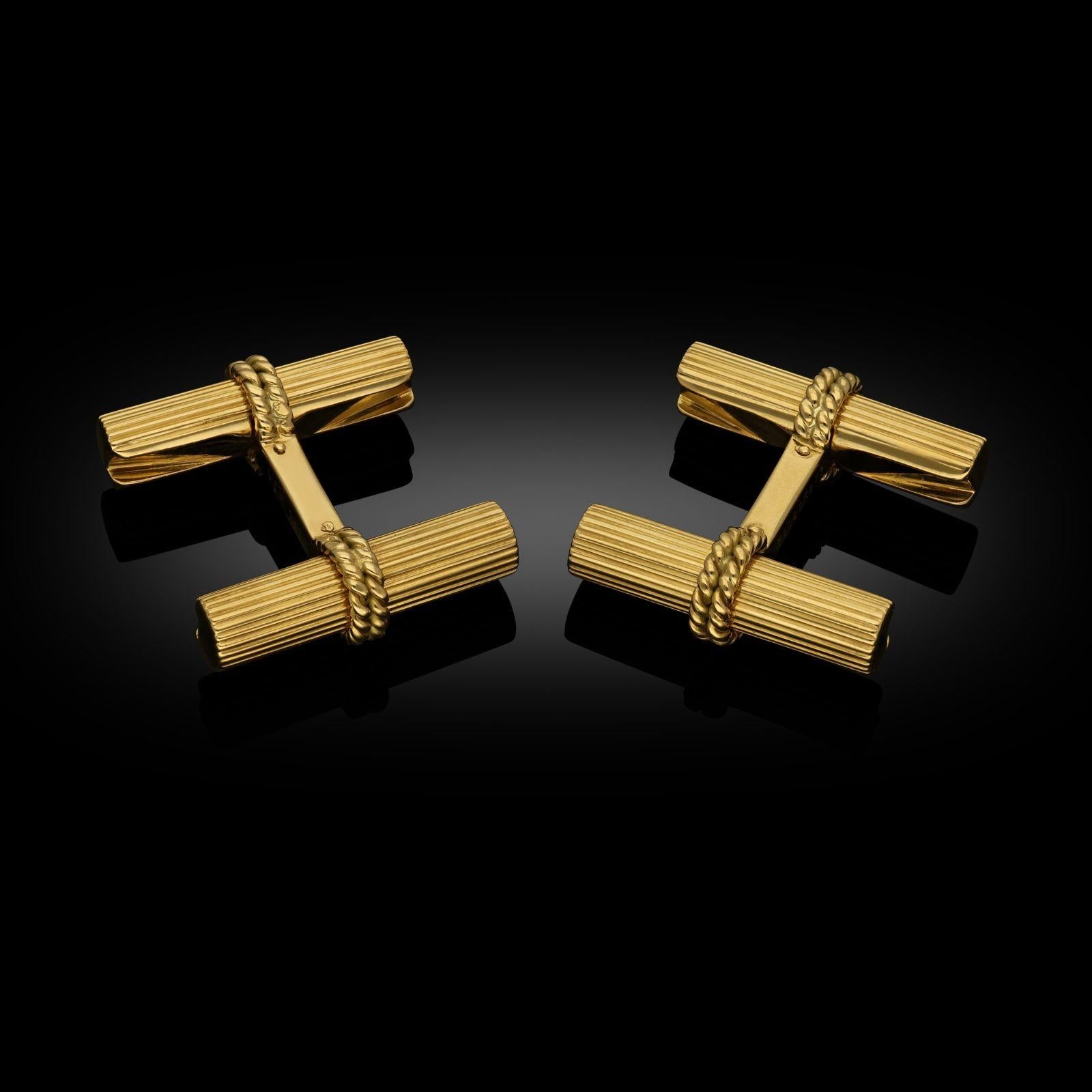 Van Cleef and Arpels 18ct Yellow Gold Vintage Baton Cufflinks Circa ...
