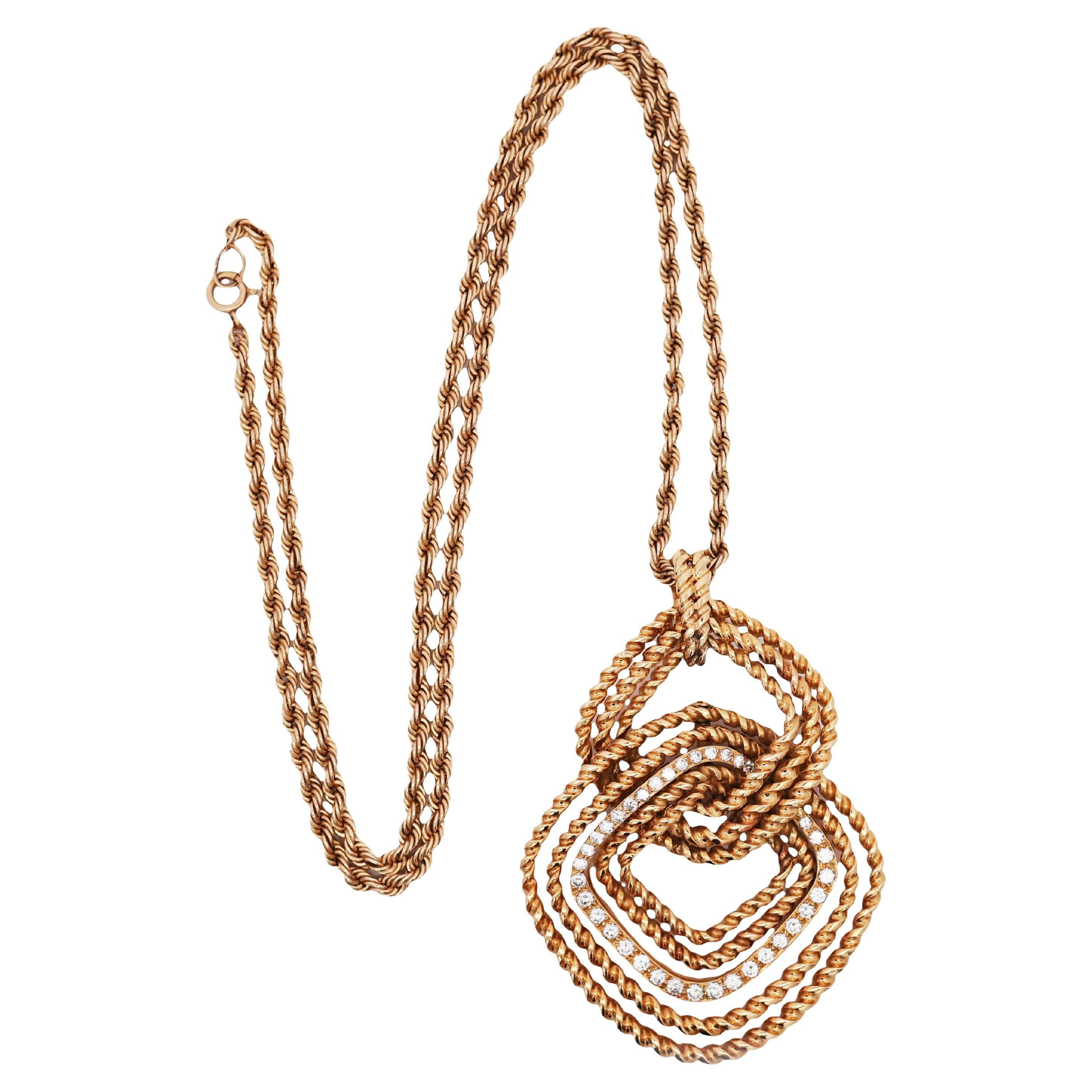 Van Cleef and Arpels Convertible Anchor Sautoir Necklace, 18K Gold ...