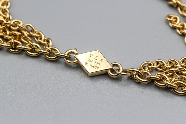 Van Cleef and Arpels 18 Karat Gold Fringe Chain Link Necklace For Sale ...