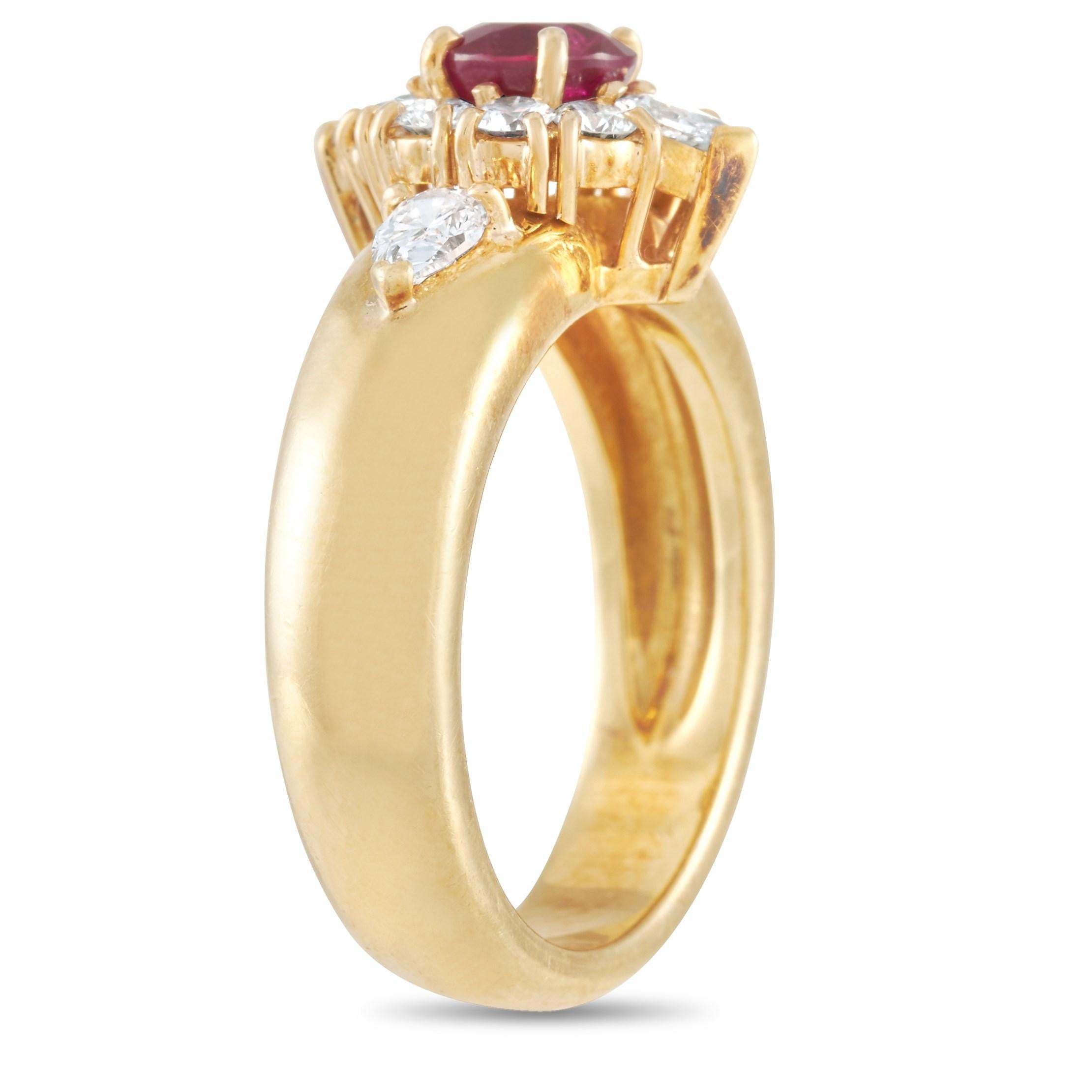 Van Cleef and Arpels 18 Karat Gold 0.75 Carat Diamond and 0.80 Carat ...