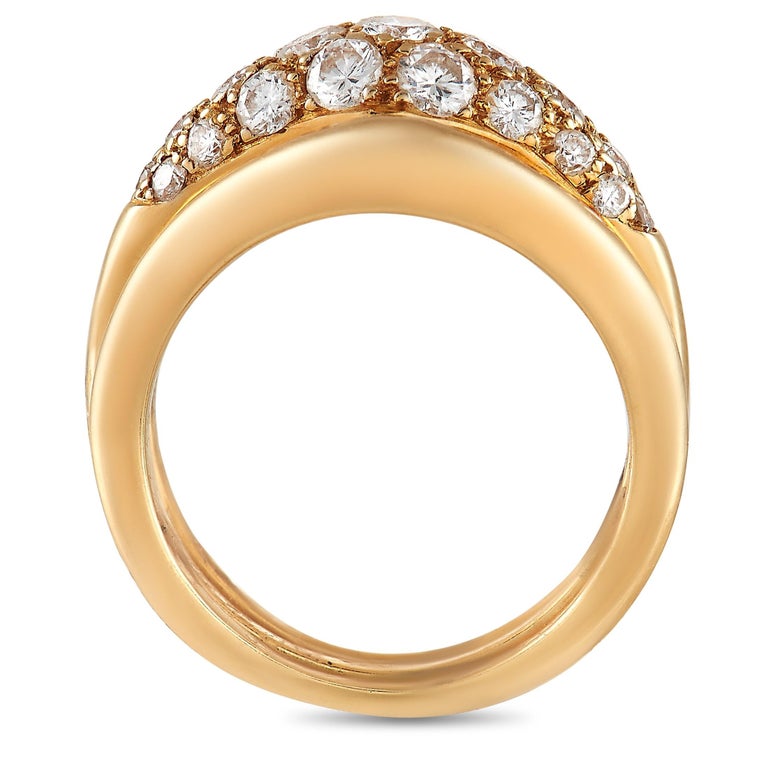 Van Cleef and Arpels 18K Yellow Gold 0.90 Ct Diamond Ring Stack For ...