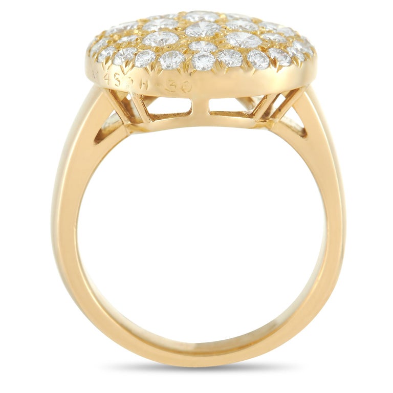 Van Cleef and Arpels 18K Yellow Gold 1.50ct Diamond Ring For Sale at ...