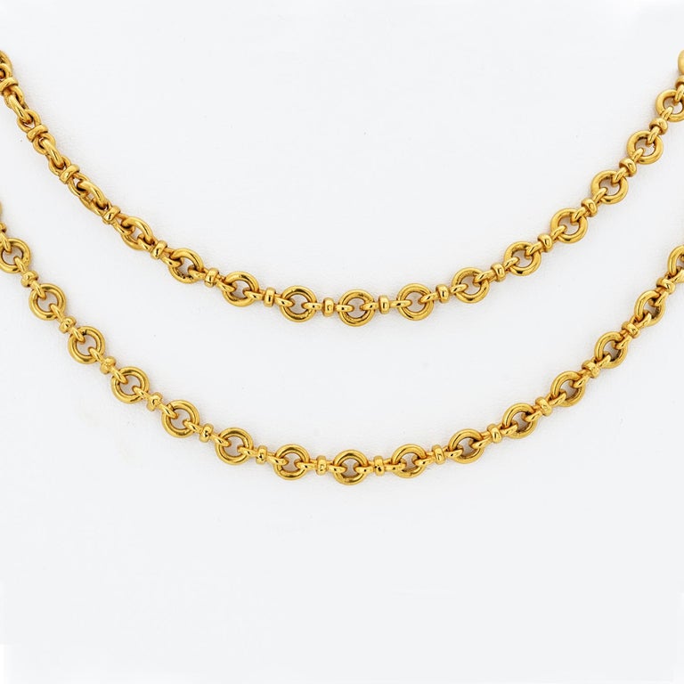 Van Cleef and Arpels 18 Karat Yellow Gold Link Chain Necklace at 1stDibs