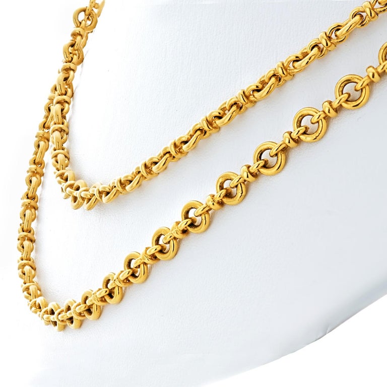 Van Cleef and Arpels 18 Karat Yellow Gold Link Chain Necklace at 1stDibs