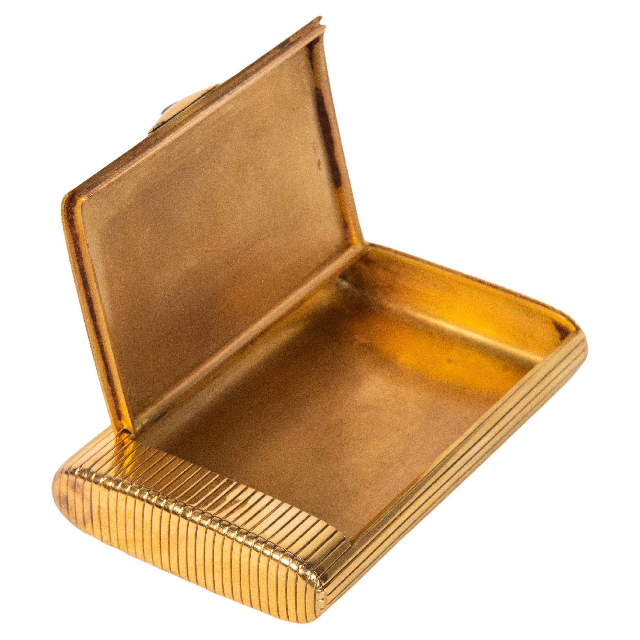 Van Cleef and Arpels Gold Necessaire Basket Weave Case For Sale at 1stDibs