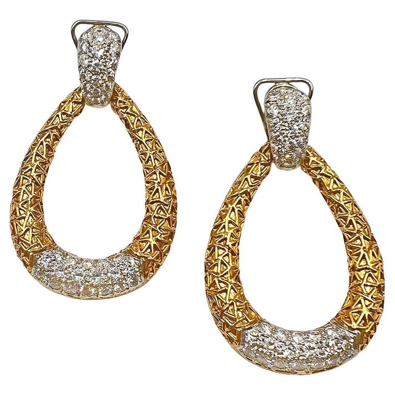 Van Cleef and Arpels 1970s 18k Gold Platinum Diamond Door Knocker ...