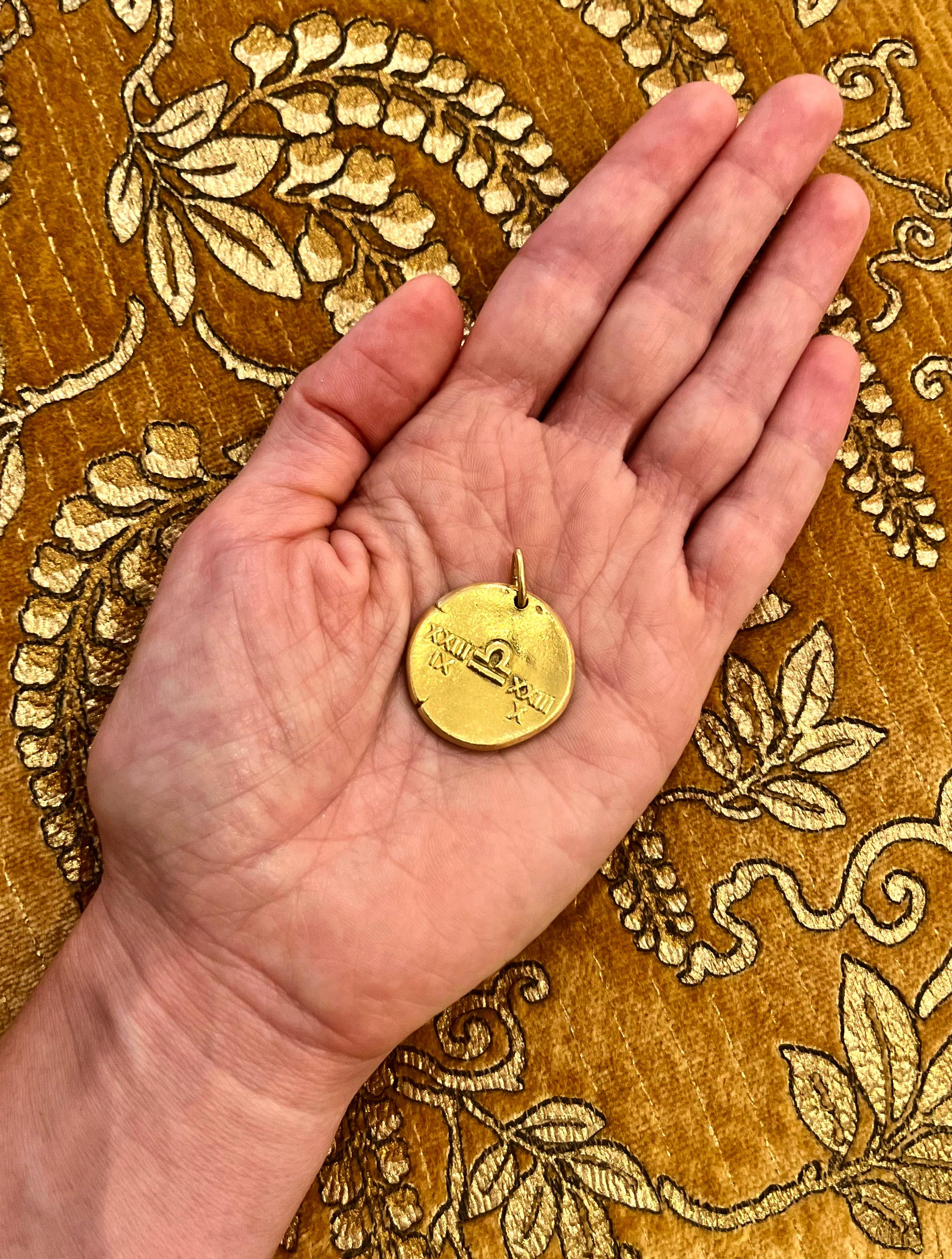 Van Cleef and Arpels 1970s Georges L'Enfant Yellow Gold Libra Zodiac Pendant For Sale at 1stDibs ...
