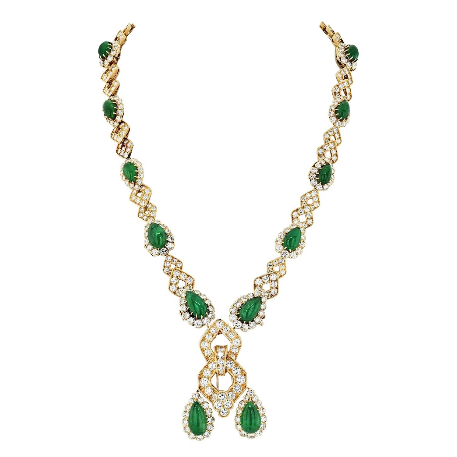 Van Cleef and Arpels Emerald Pearl Ruby Necklace at 1stDibs
