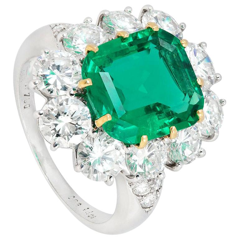 Van Cleef and Arpels 3.22 Carat No Oil Colombian Emerald Diamond ...