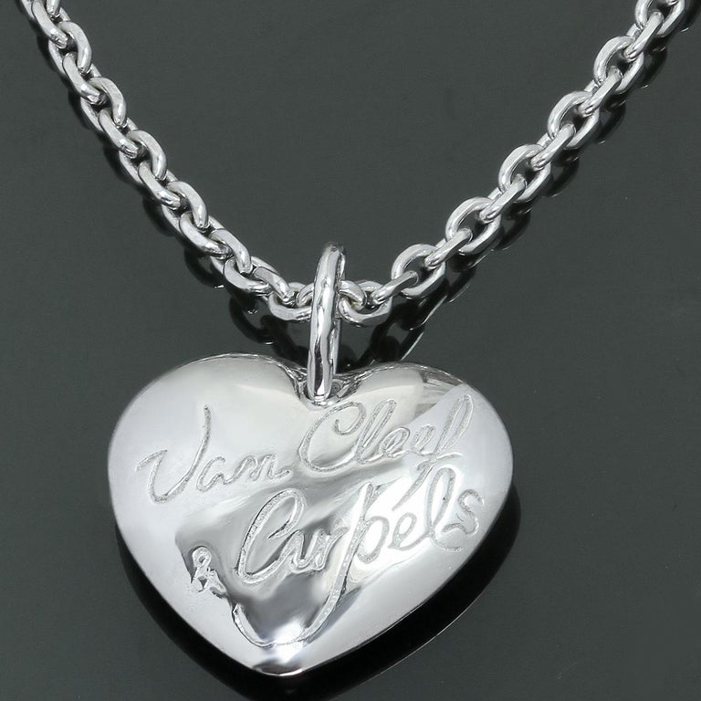 Van Cleef and Arpels a Mon Amour 18k White Gold Heart Necklace For Sale ...