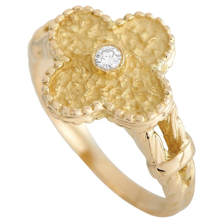 Van Cleef and Arpels Alhambra 18K Yellow Gold Ring at 1stDibs