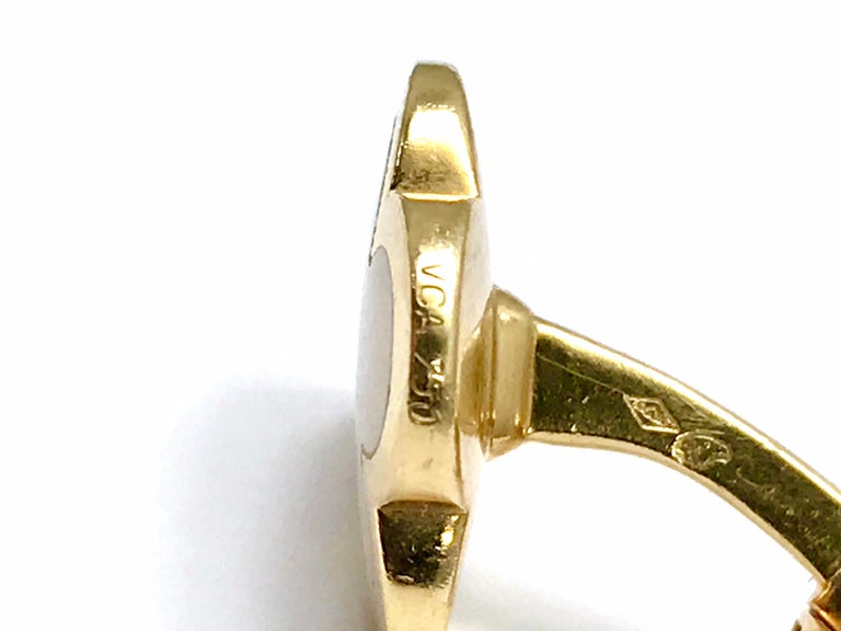 Van Cleef and Arpels Alhambra Mother of Pearl Yellow Gold Cufflinks at ...
