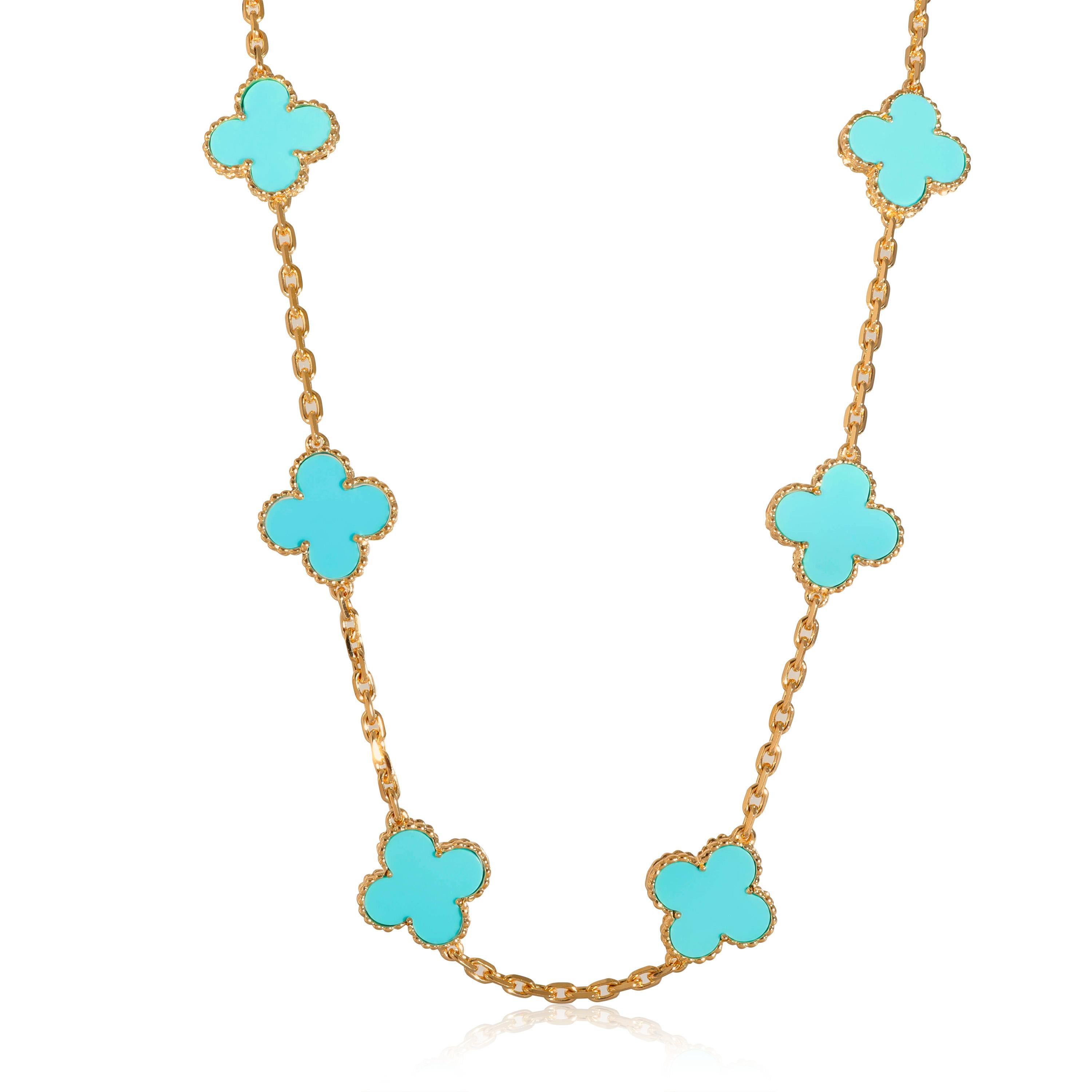 Van Cleef and Arpels Alhambra Vintage Turquoise 10 Station in 18k ...