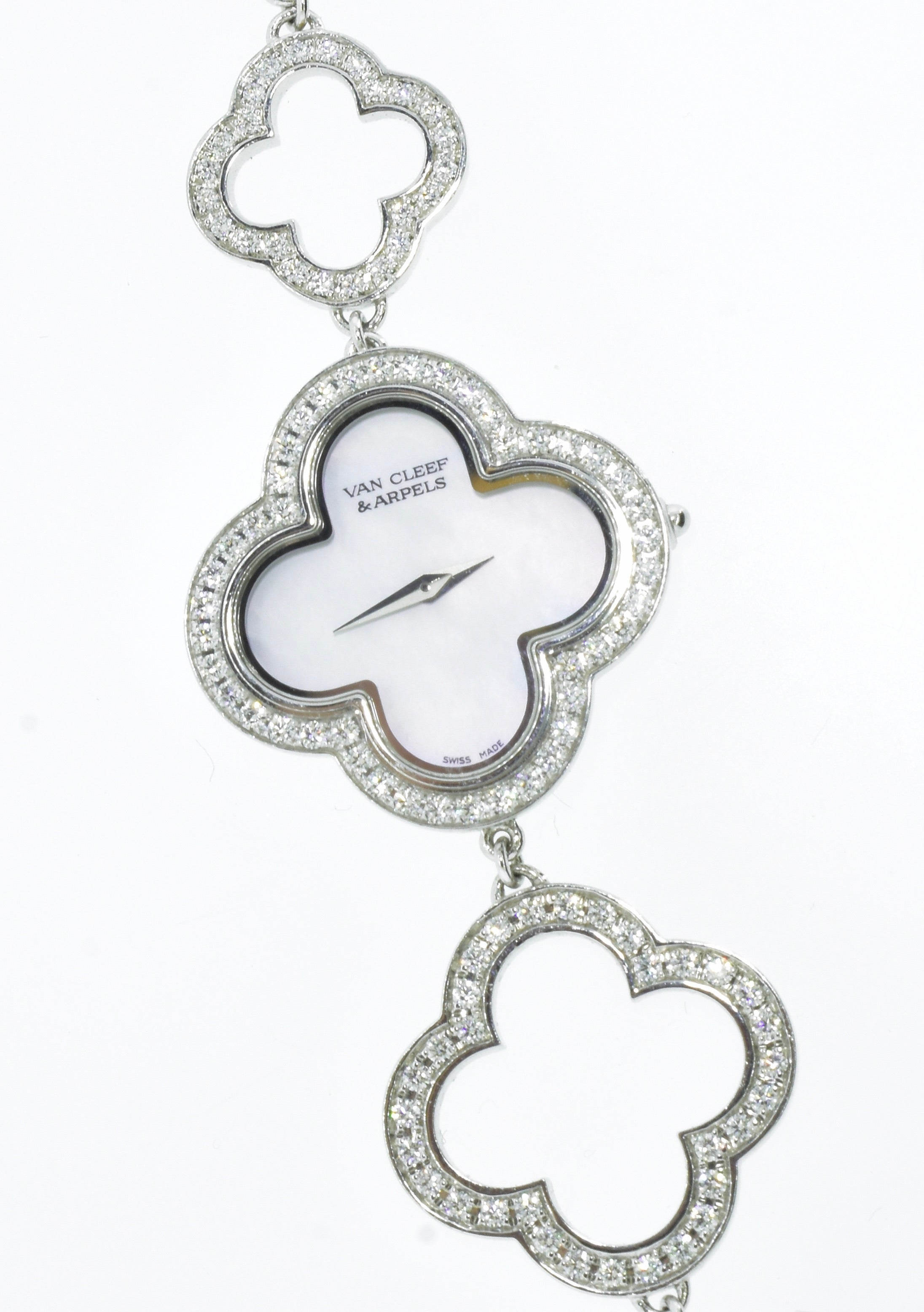 Van Cleef and Arpels Alhambra Wristwatch 18K white gold and Diamonds, c ...