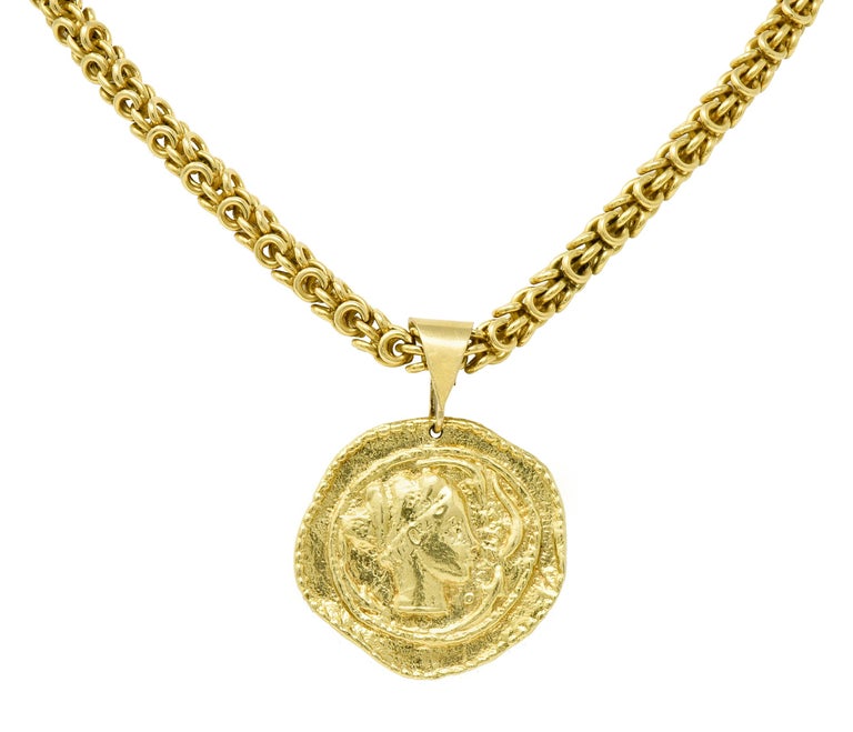 Van Cleef and Arpels Ancient Pendant 18 Karat Gold Artemis Greek ...