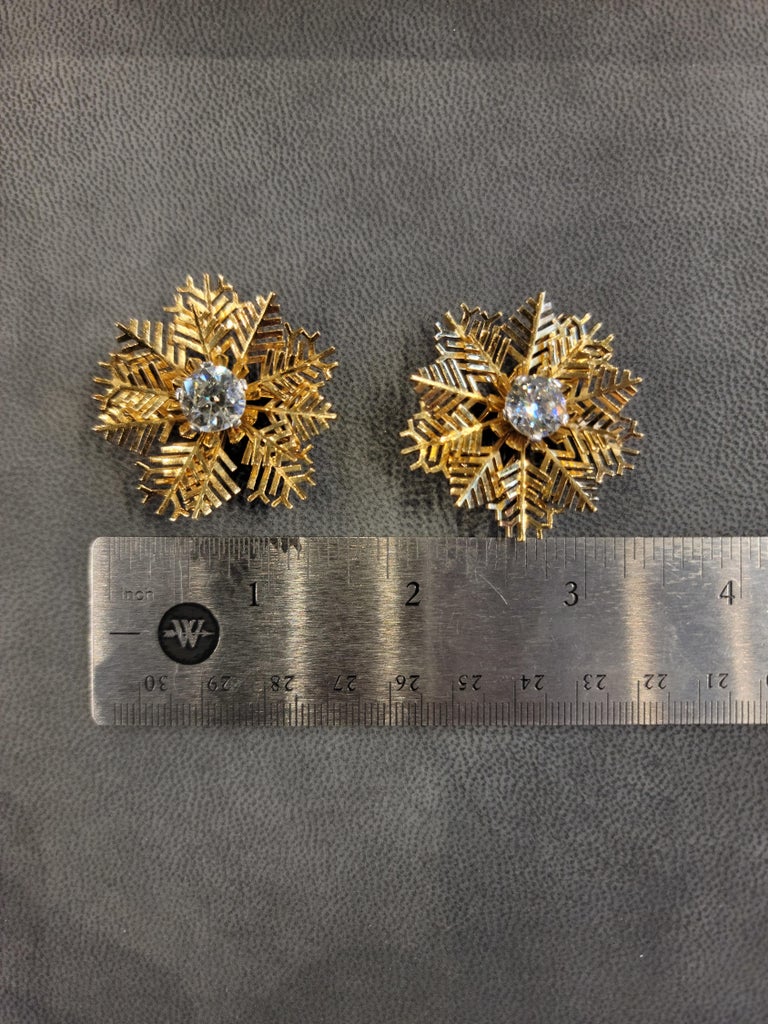 Van Cleef and Arpels Antique European Cut Diamond Snowflake Brooches ...