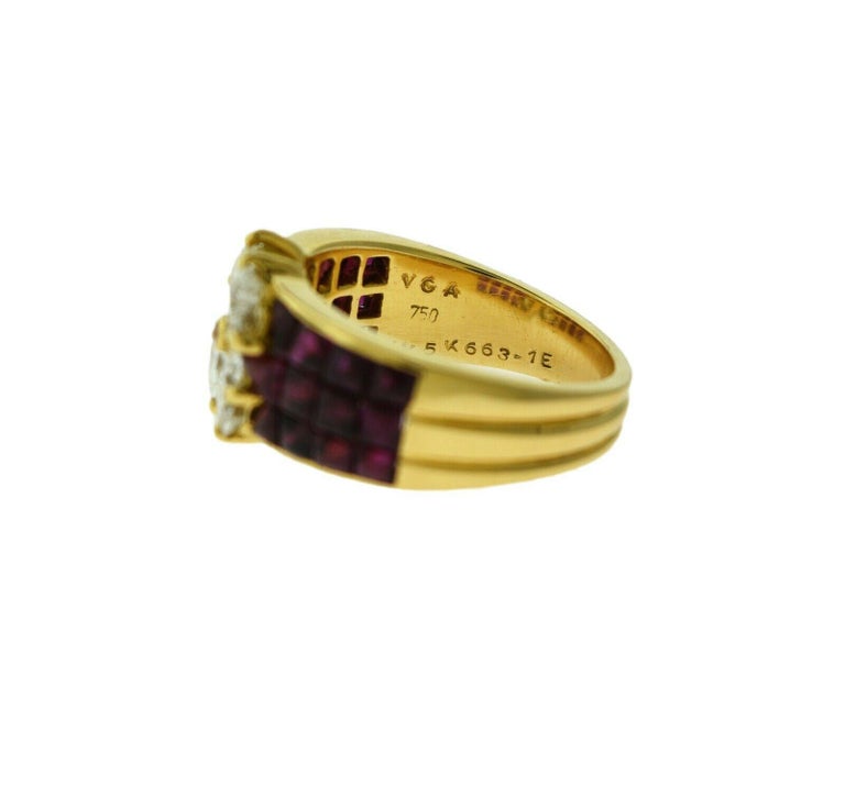 Van Cleef and Arpels Antoinette Heart Shaped Diamond Ruby Vintage ...