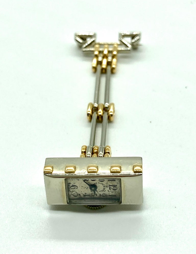 Van Cleef and Arpels Art Deco Lapel Watch Pin For Sale at 1stDibs