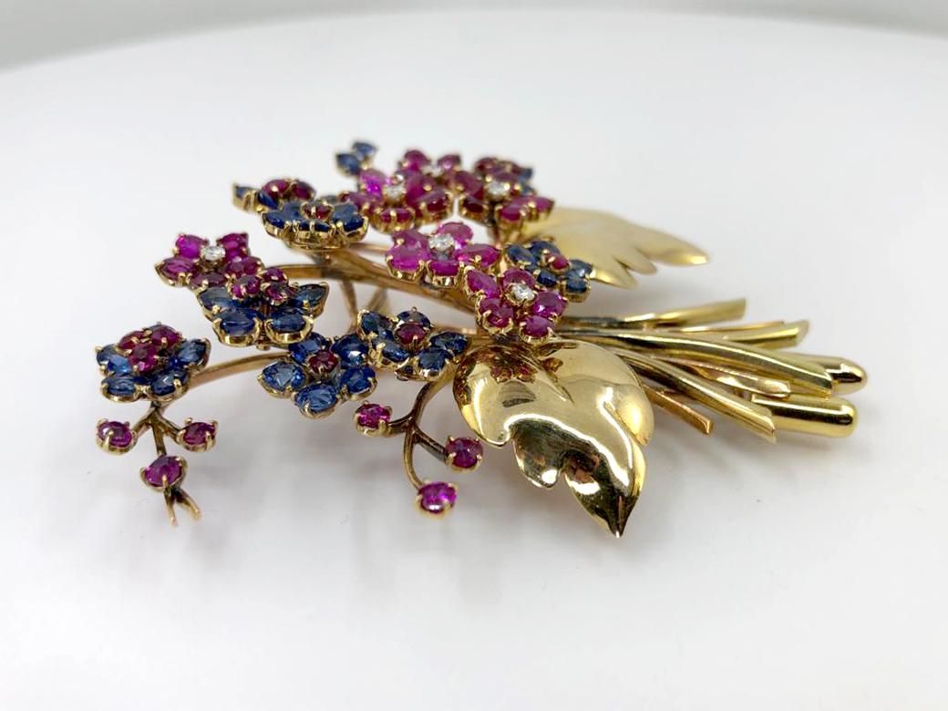 Van Cleef and Arpels Yellow and Rose Gold Bouquet Hawaii Early Clip ...